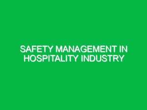 Safe Work Practices for High-Risk Activities - Safety Notes