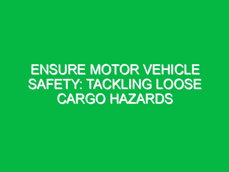 Motor Vehicle Safety (Loose Cargo) Archives - Safety Notes
