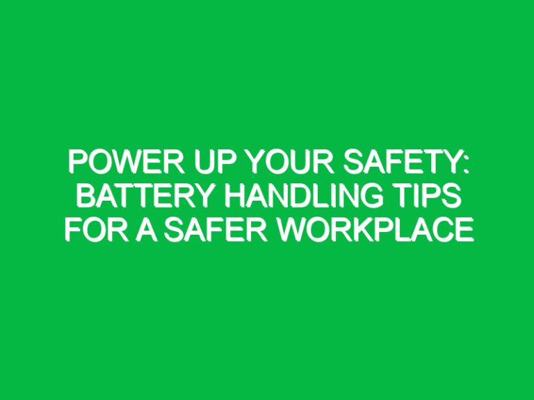 Battery Handling Archives - Safety Notes