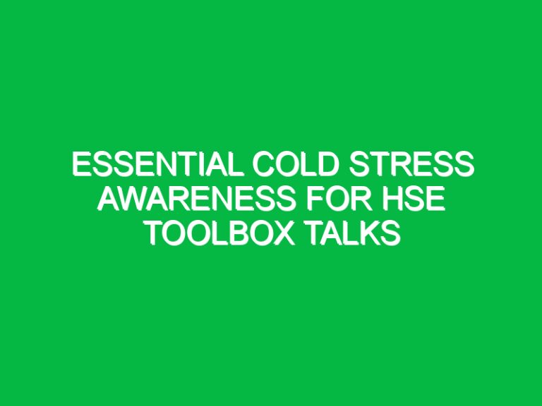 Cold Stress Archives - Safety Notes