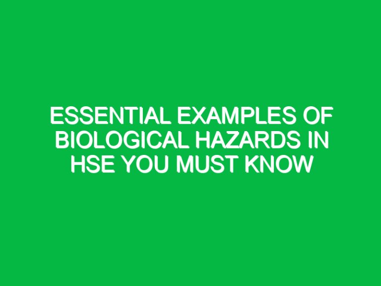 what are examples of biological hazards Archives - Safety Notes