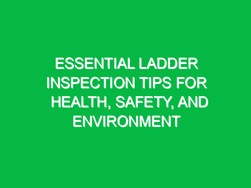 Essential Ladder Inspection Tips for Health, Safety, and Environment ...