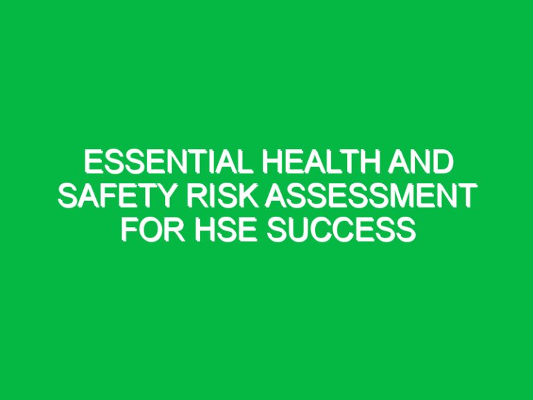 health and safety risk assessment Archives - Safety Notes