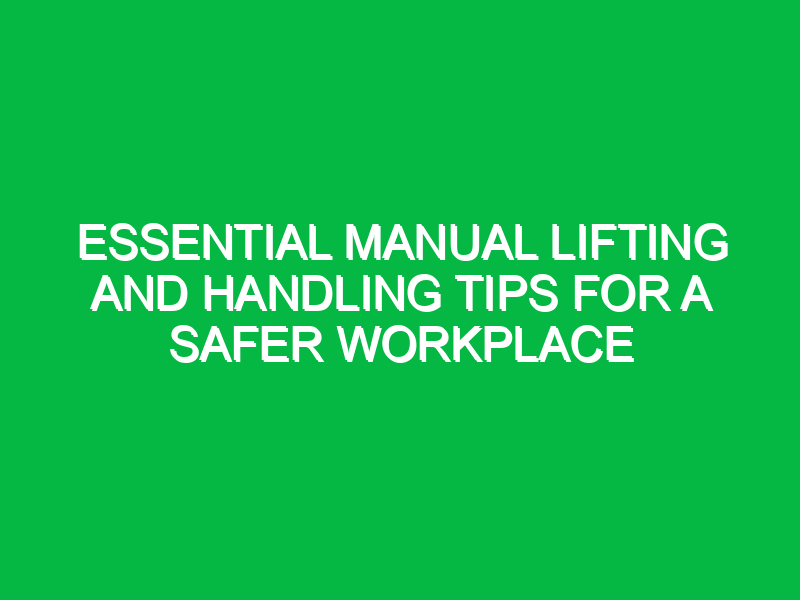 Essential Manual Lifting and Handling Tips for a Safer Workplace ...