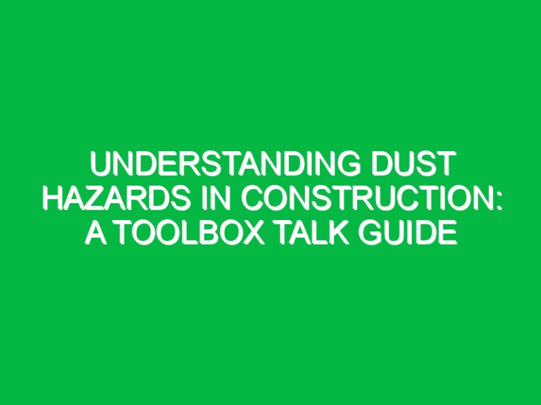 Dust Hazards in Construction Archives - Safety Notes