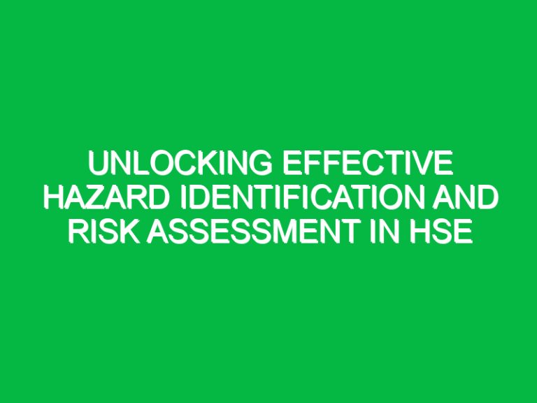 hazard identification and risk assessment Archives - Safety Notes