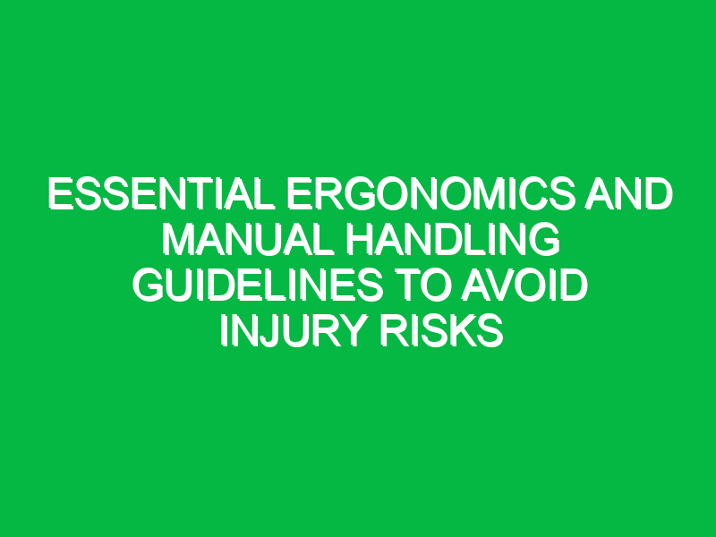 Essential Ergonomics and Manual Handling Guidelines to Avoid Injury Risks