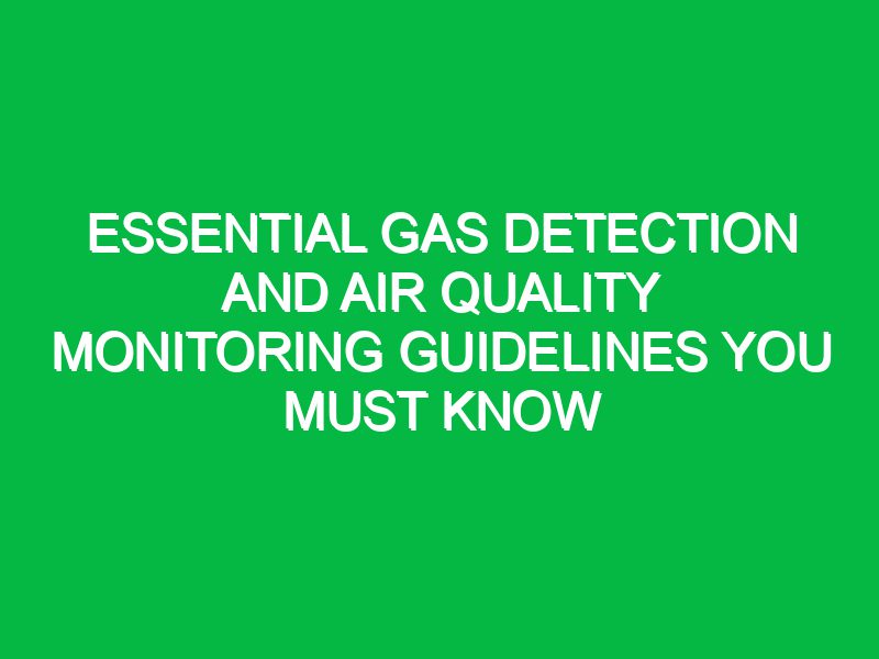 Essential Gas Detection and Air Quality Monitoring Guidelines You Must ...